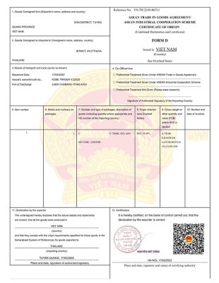 C/O Form D là gì? Tải mẫu C/O Form D chuẩn